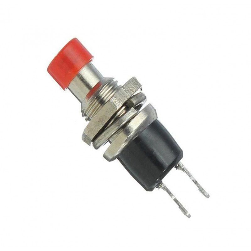Push Button SPST Reset Red Steel Switch - TEKTOWN