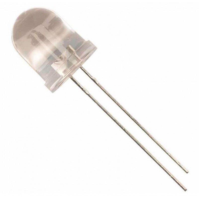White LED - 10mm - Clear - 5 Pieces Pack - TEKTOWN