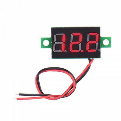 0.72 cm (0.28 inch) 3.5-30V Two Wire DC Voltmeter Red - TEKTOWN