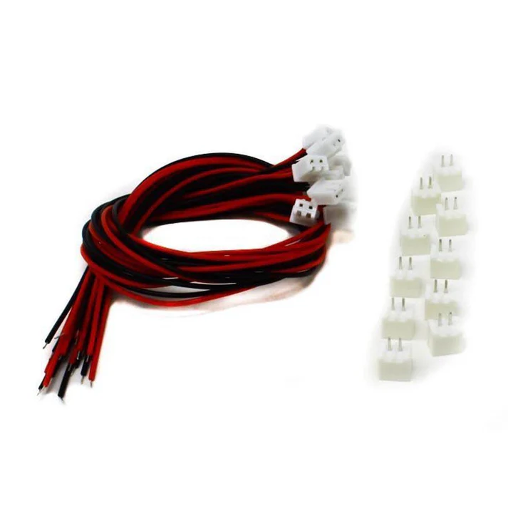 2 mm pitch 2 pin JST Cable with Connector - (Pack of 10) - TEKTOWN